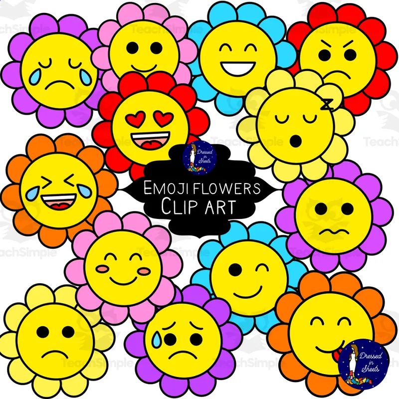 Dollar Deal Emoji Flowers by Teach Simple