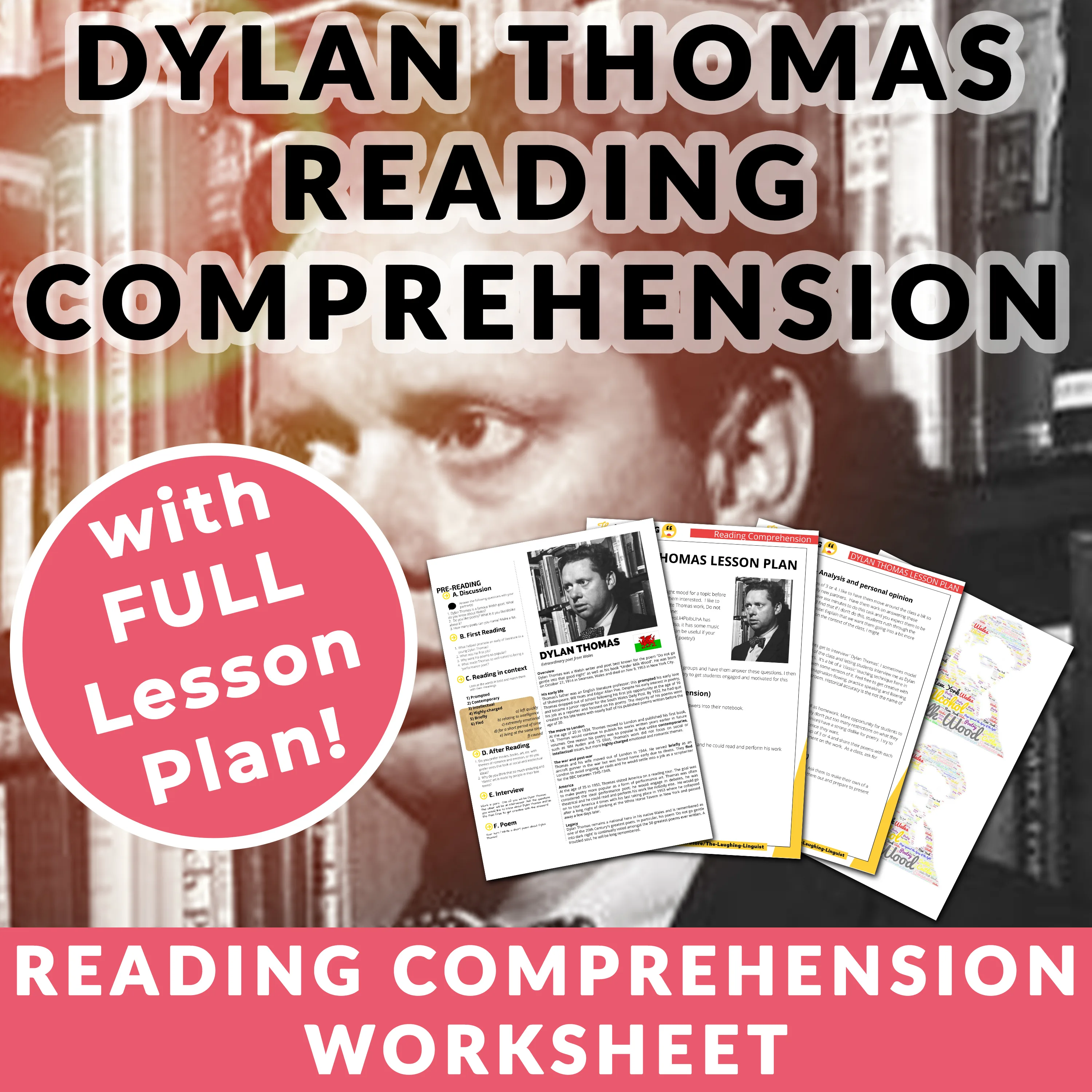 Dylan Thomas - Reading Comprehension Worksheet & Lesson Plan by Teach ...