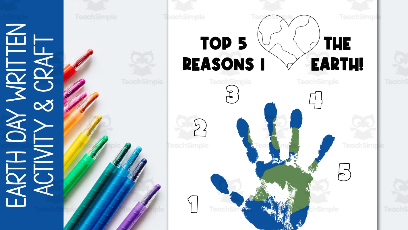 Earth Day Activity, Kids Handprint Craft, 5 Reasons I love the Earth ...