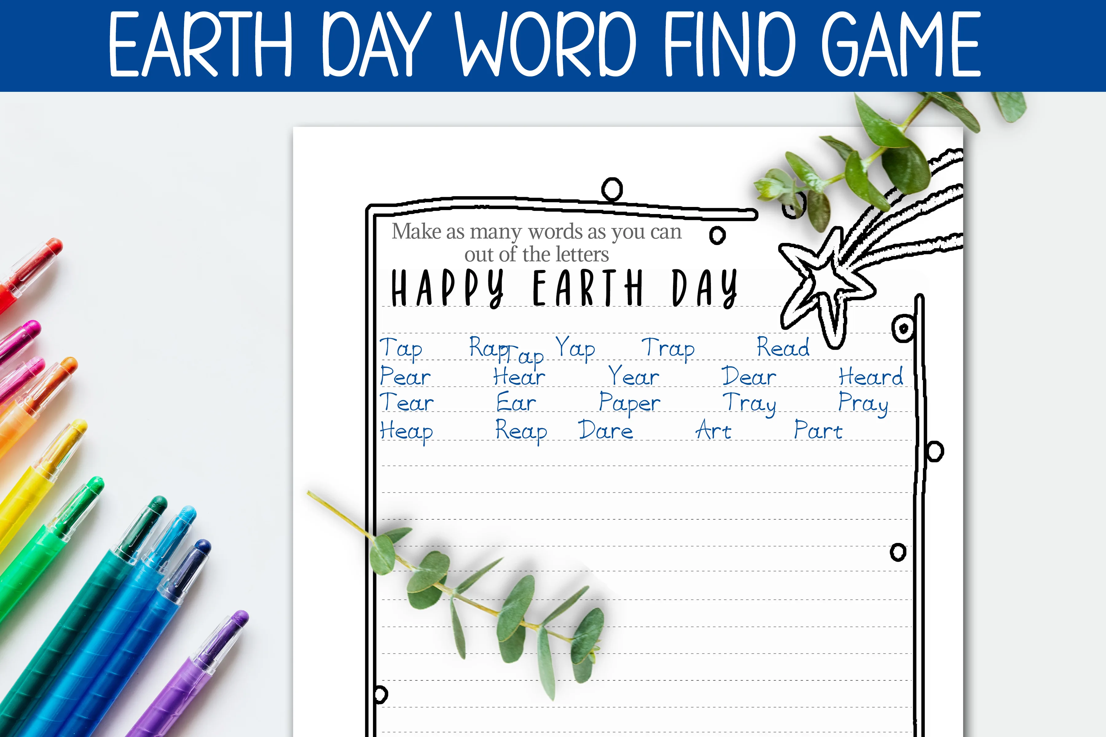 EARTH DAY GAME, WORD CREATE, WORD FIND, LANGUAGE ARTS ACTIVITY by Teach ...