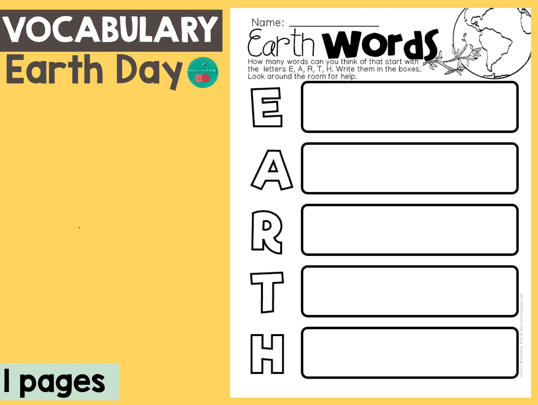 Earth Day Vocabulary by Teach Simple