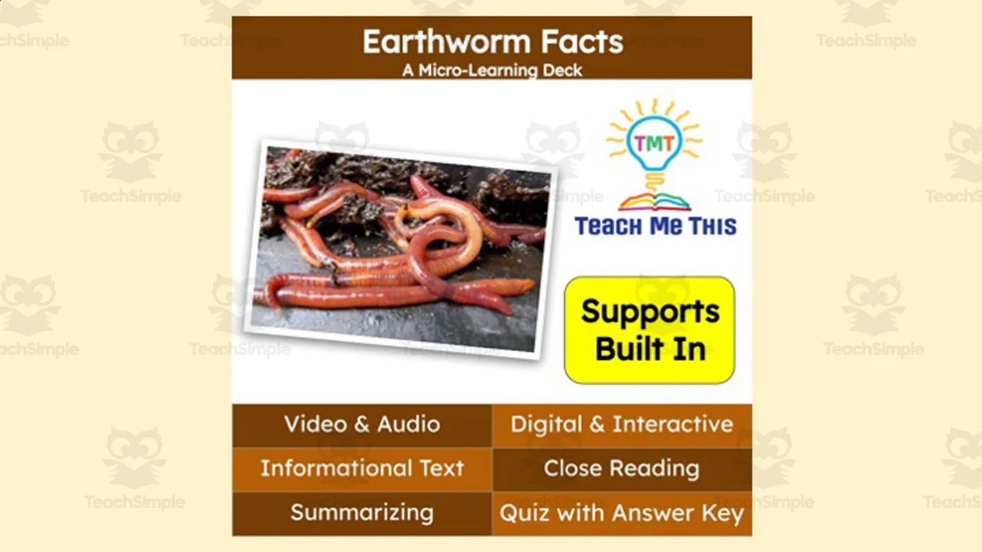 Earthworms | Interactive Science Lesson | Micro-Learning Deck by Teach ...