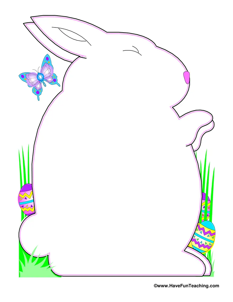 Easter Bunny Outline Writing Paper by Teach Simple