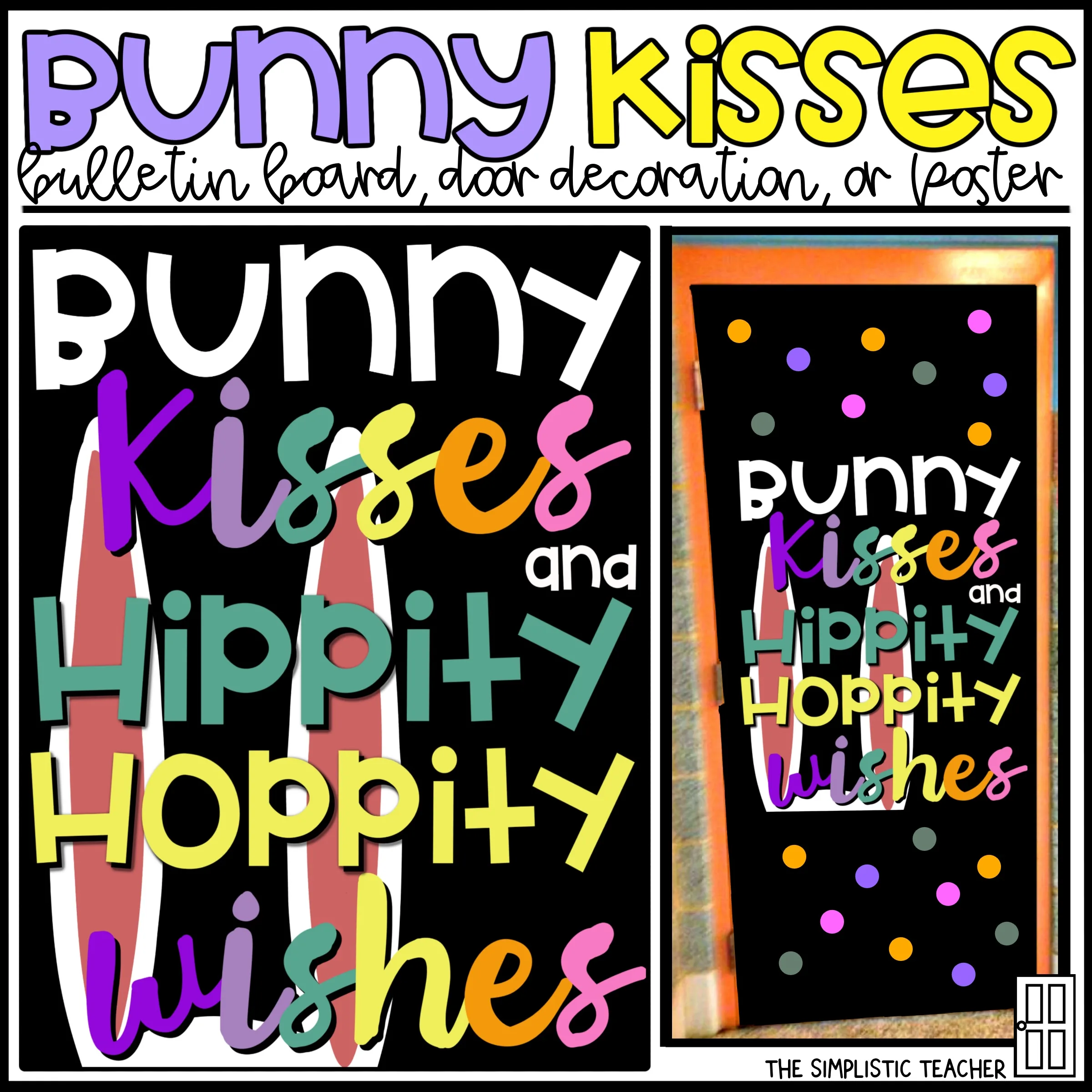 Easter Bunny Spring Bulletin Board Kit, Door Decoration Set, or Poster ...