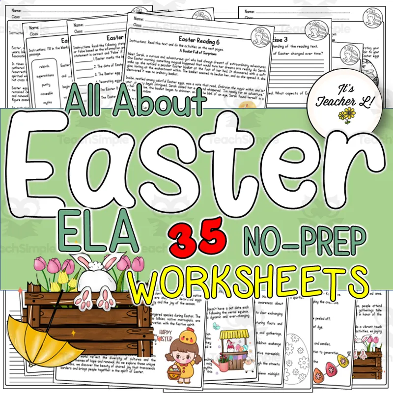Easter ELA Worksheets (4th|5th|6th) by Teach Simple
