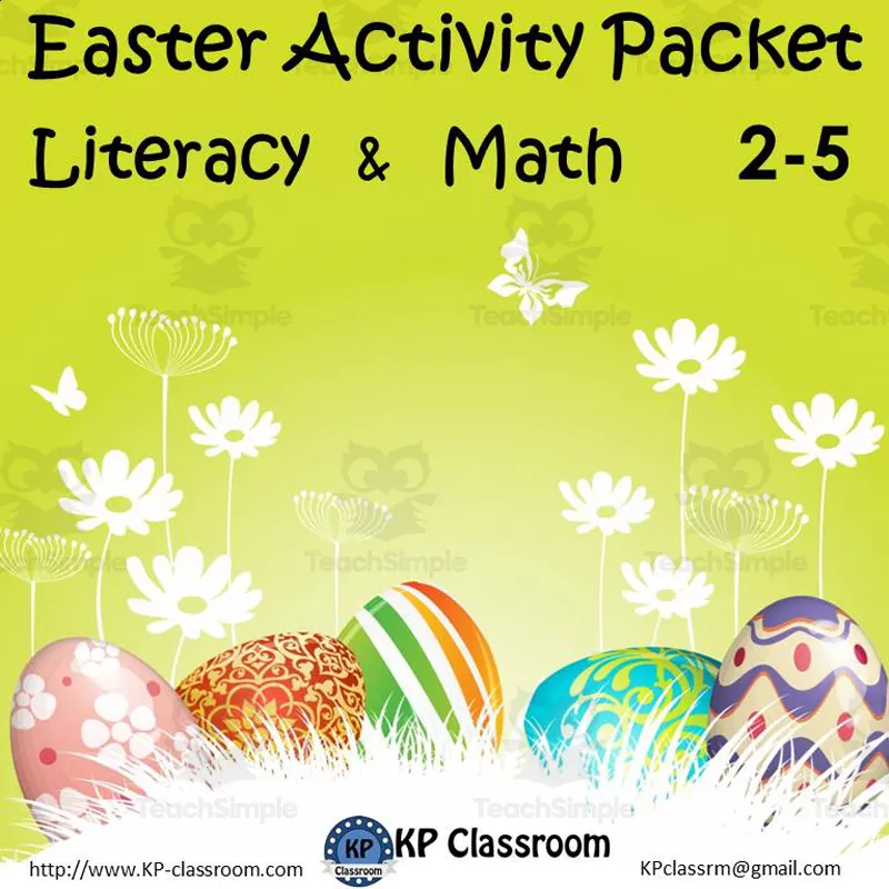 Easter Literacy and Math Activity Packet for 2-5 by Teach Simple