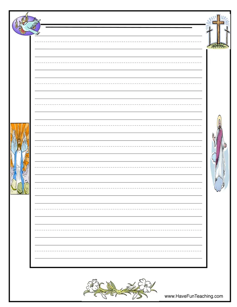 Easter Religious Writing Paper by Teach Simple