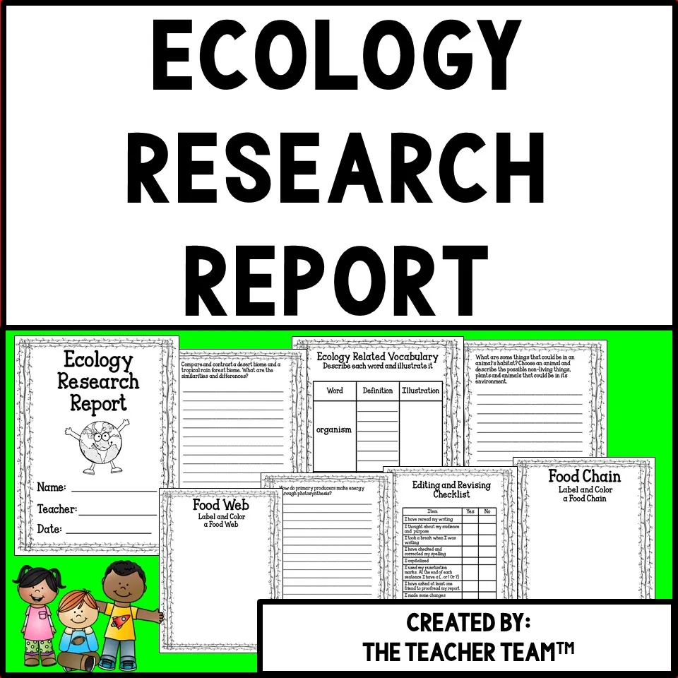 Ecology Project | Ecology Research Report by Teach Simple