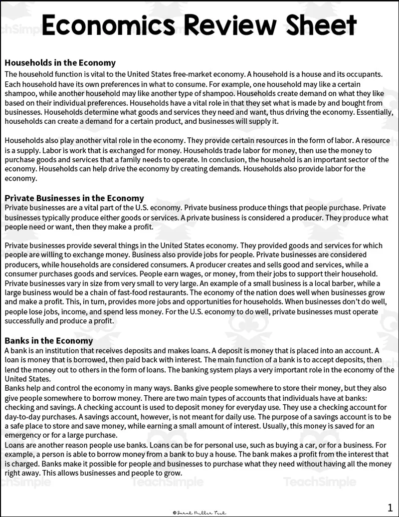 Economics + Personal Budget Coloring Activity by Teach Simple