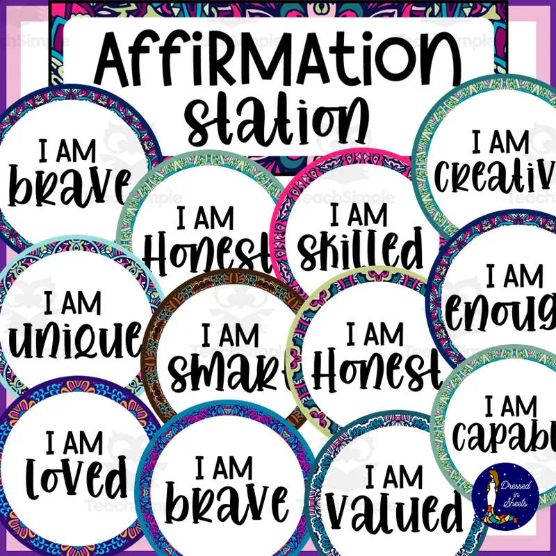 EDITABLE Cheery Boho Affirmation Station by Teach Simple