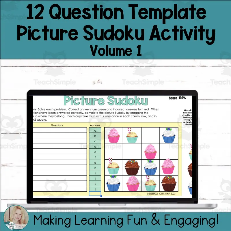 Editable Customizable Self-Checking Template Digital Activity Picture ...