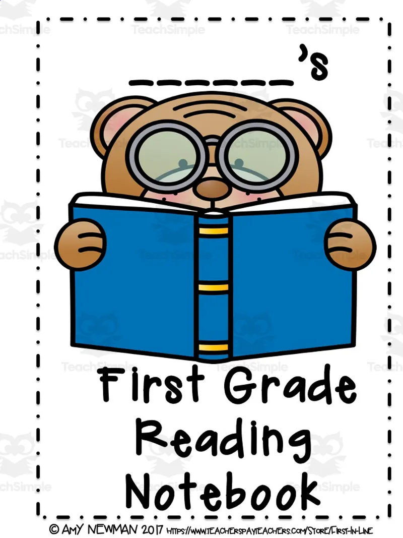 Editable First Grade Reading Notebook by Teach Simple