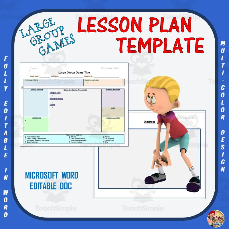 Editable PE Group Game Plan Template by Teach Simple