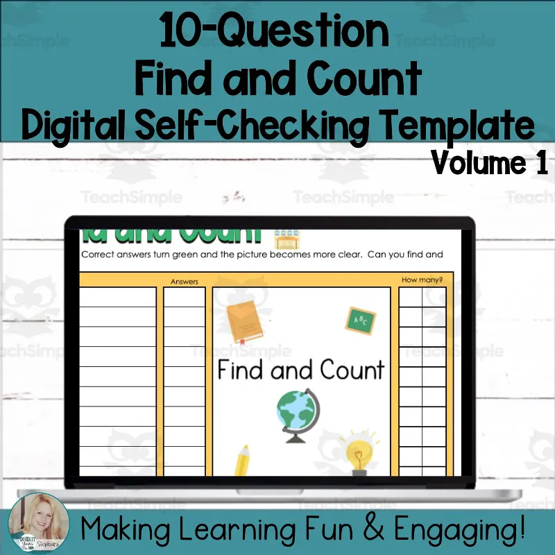 Editable Self-Checking Find and Count Template Digital Activity Vol.1 ...