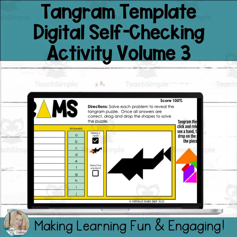 Editable - Self-Checking Tangram Template - Digital Activity Vol3 by ...