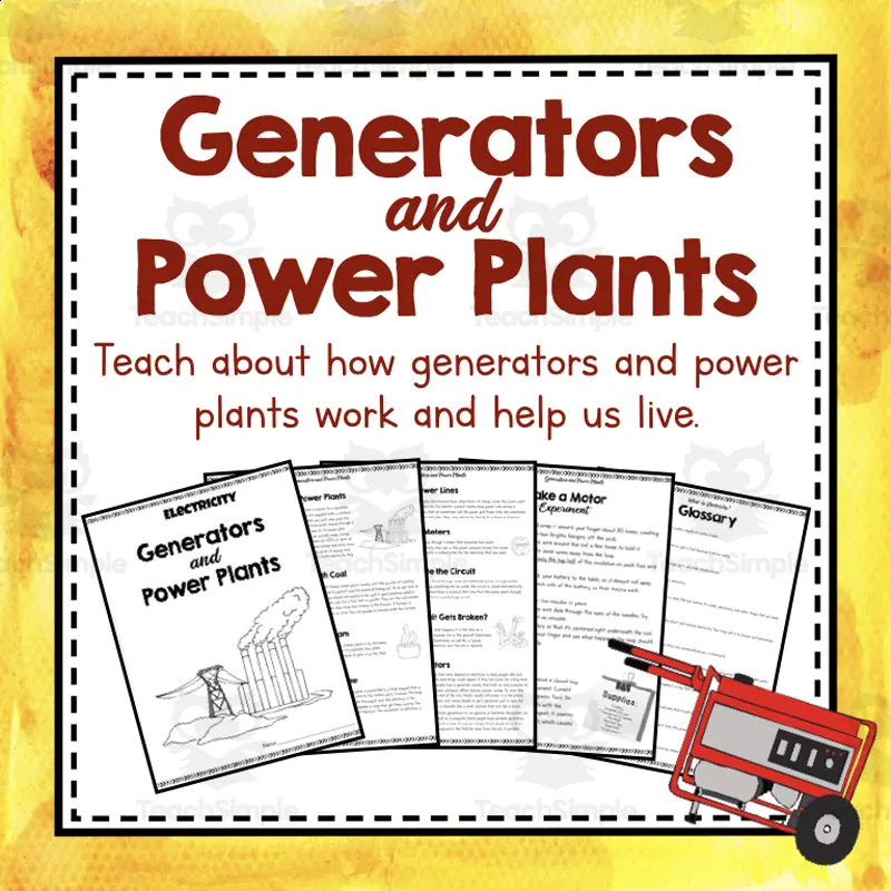 Electricity Unit Study | Generators + Power Plants by Teach Simple
