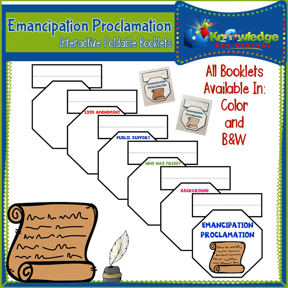 Emancipation Proclamation Interactive Foldable Booklets – EBOOK by ...