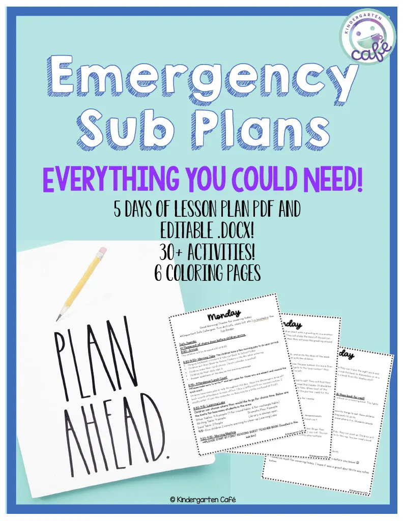 Emergency Substitute Plans | Literacy & Math Editable Sub Tub by Teach ...