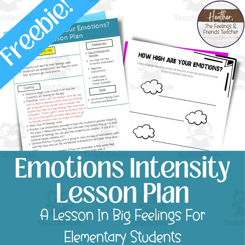 Emotion Regulation Lesson Plan and Activity for 2nd, 3rd, & 4th grade ...