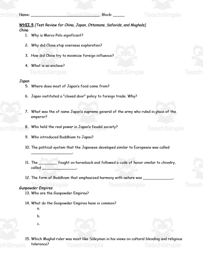 Empires Study Guide by Teach Simple