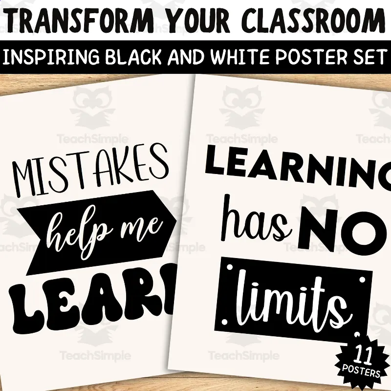 Empower Your Classroom with our Educational Poster - Black and White ...