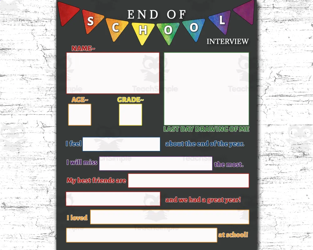End of Year Printable, Last Day of School Activity, School Printable by ...