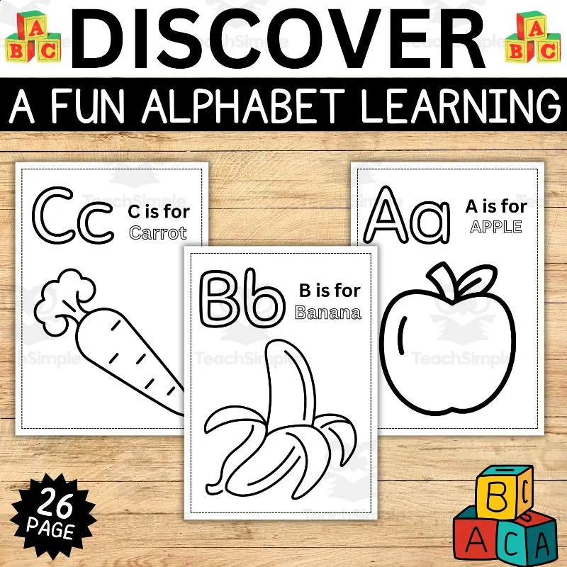 Engaging Alphabet Coloring Pages! by Teach Simple