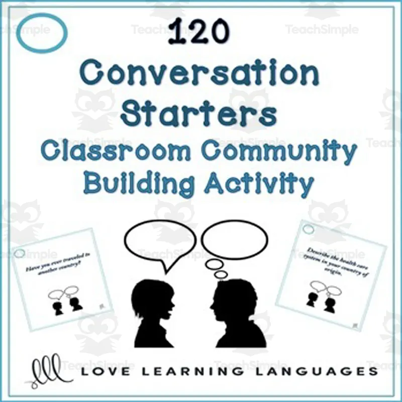 ESL/ELL Conversation Starters | Building Classroom Community by Teach ...