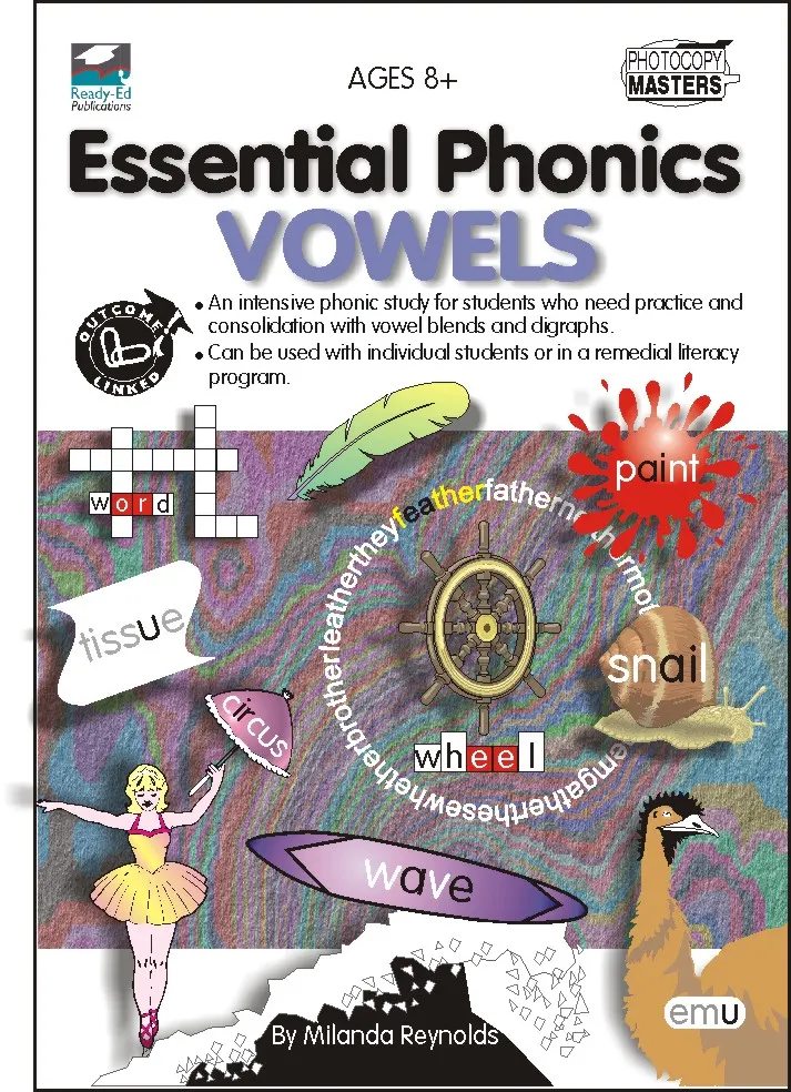 Essential Phonics: Vowels Workbook by Teach Simple