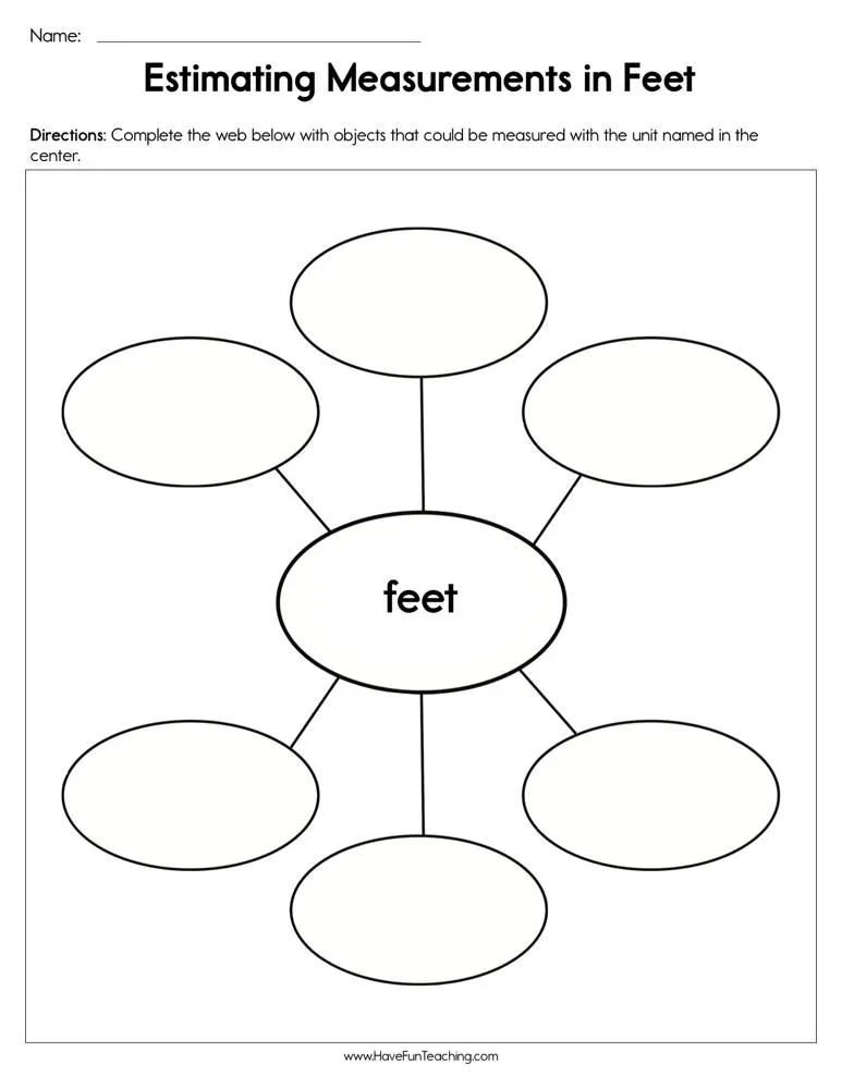 Estimating Measurement in Feet Worksheet by Teach Simple Estimating Measurement in Feet Worksheet by Teach Simple