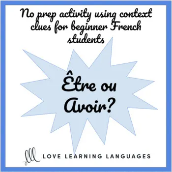 Être avoir French verbs worksheet or quiz - Present tense by Teach Simple