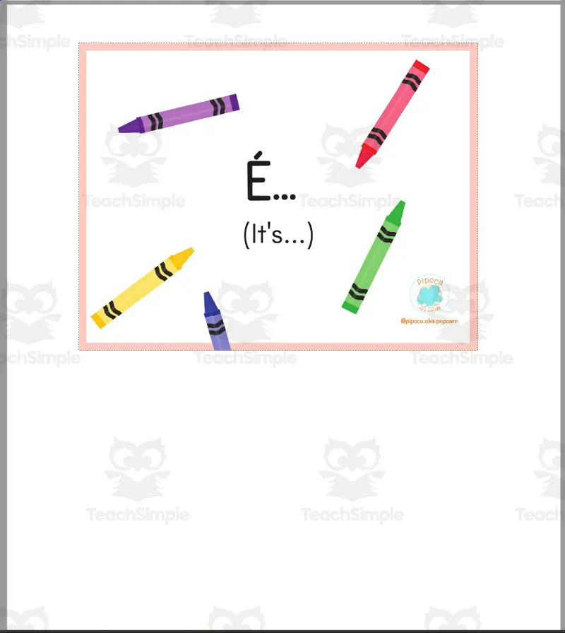 European Portuguese Flash Cards to learn COLORS by Teach Simple