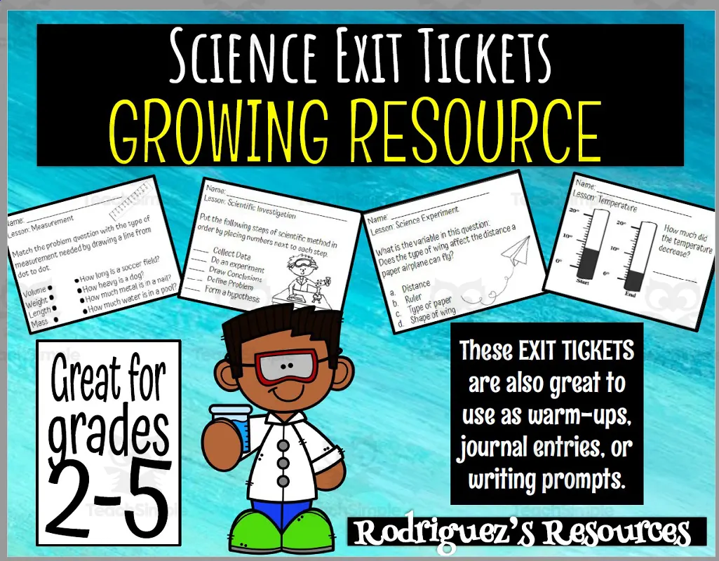 Exit Tickets: Science Growing Resource by Teach Simple