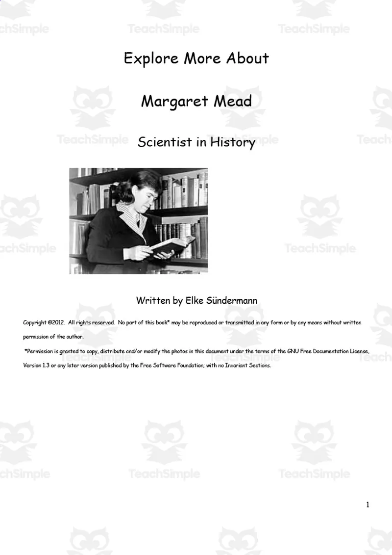 Explore More About Margaret Mead's Life and Achievements eBook by Teach ...