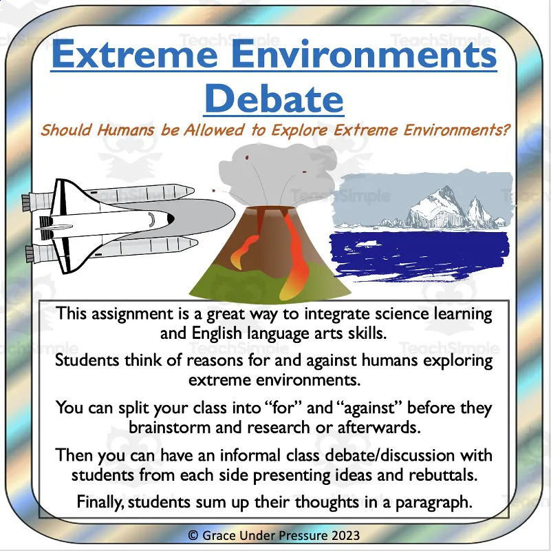 Extreme Environments: Integrated Middle School Science and ELA Debate ...
