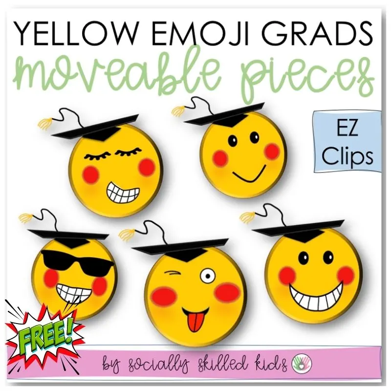EZ Clips | Emoji Grads Yellow | Moveable Pieces Clip Art by Teach Simple