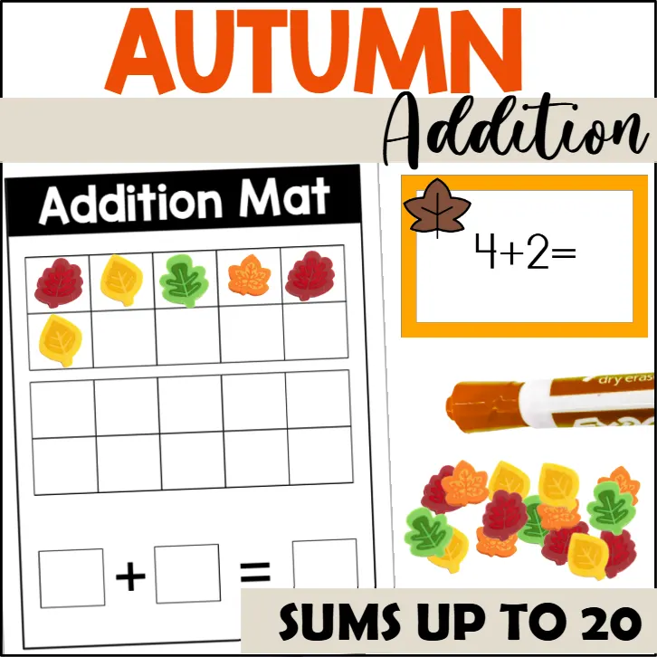 Fall Addition Math Station or Center by Teach Simple