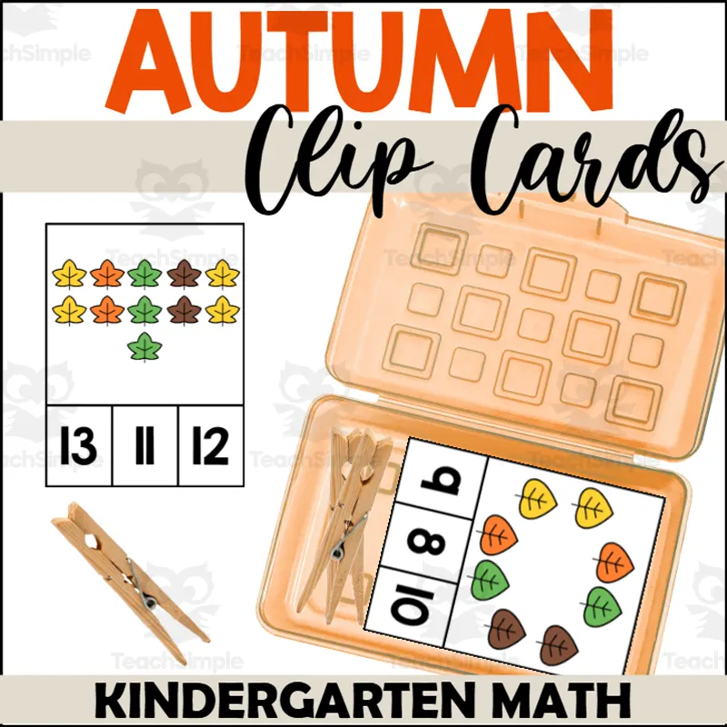 Fall Counting Clip Cards 1-20 by Teach Simple