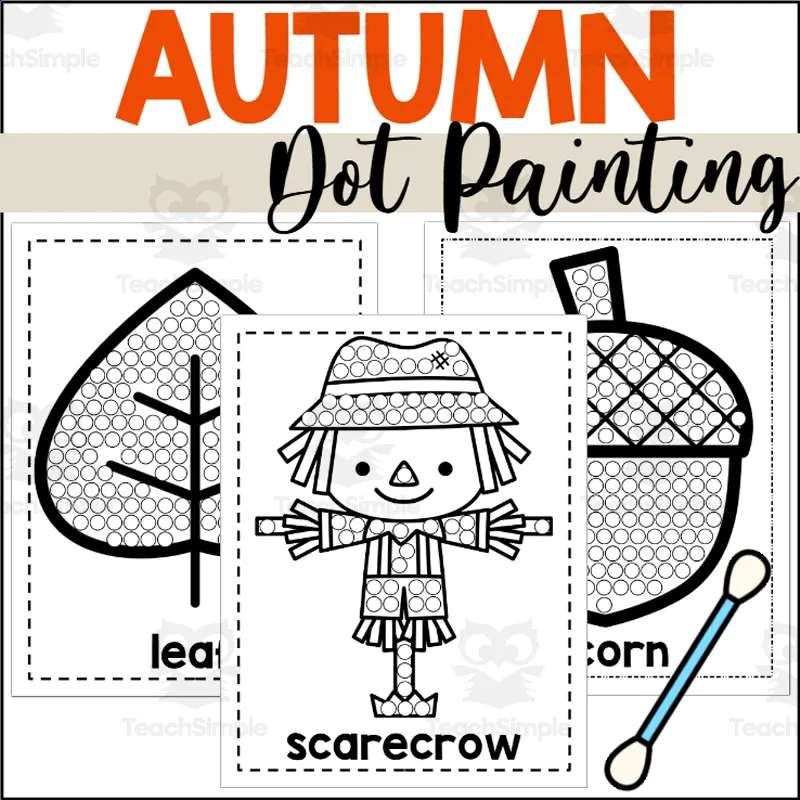 Fall Dot Painting - A Fine Motor Art Activity by Teach Simple