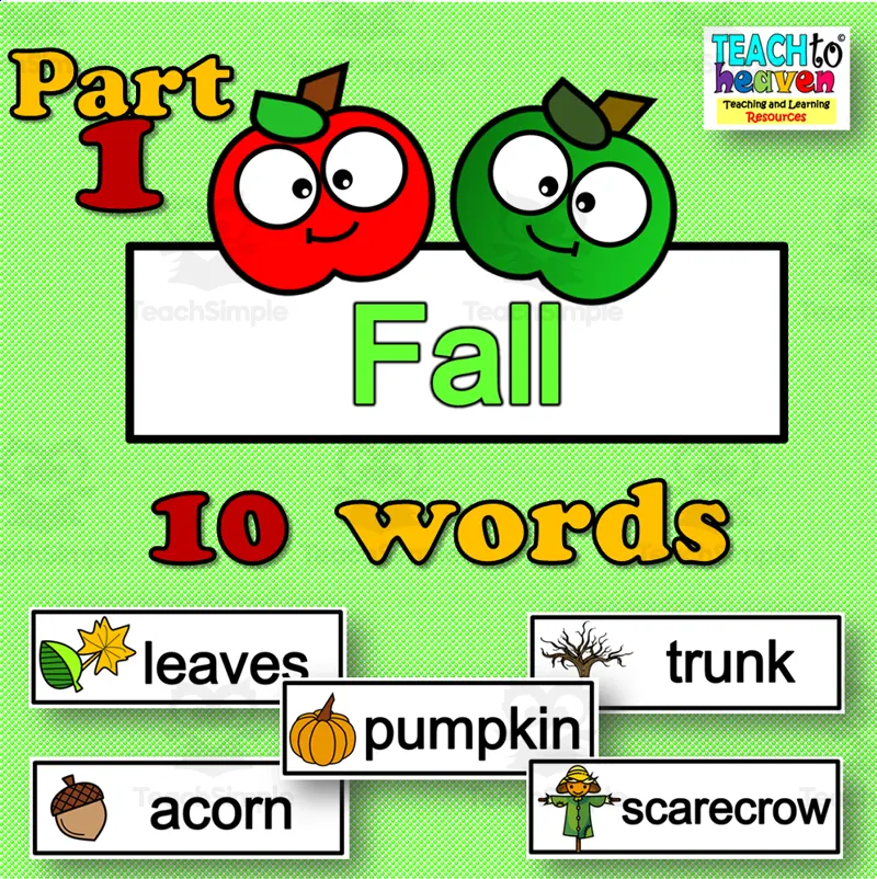 Fall/Autumn: Vocabulary (word-wall) Part 1 by Teach Simple