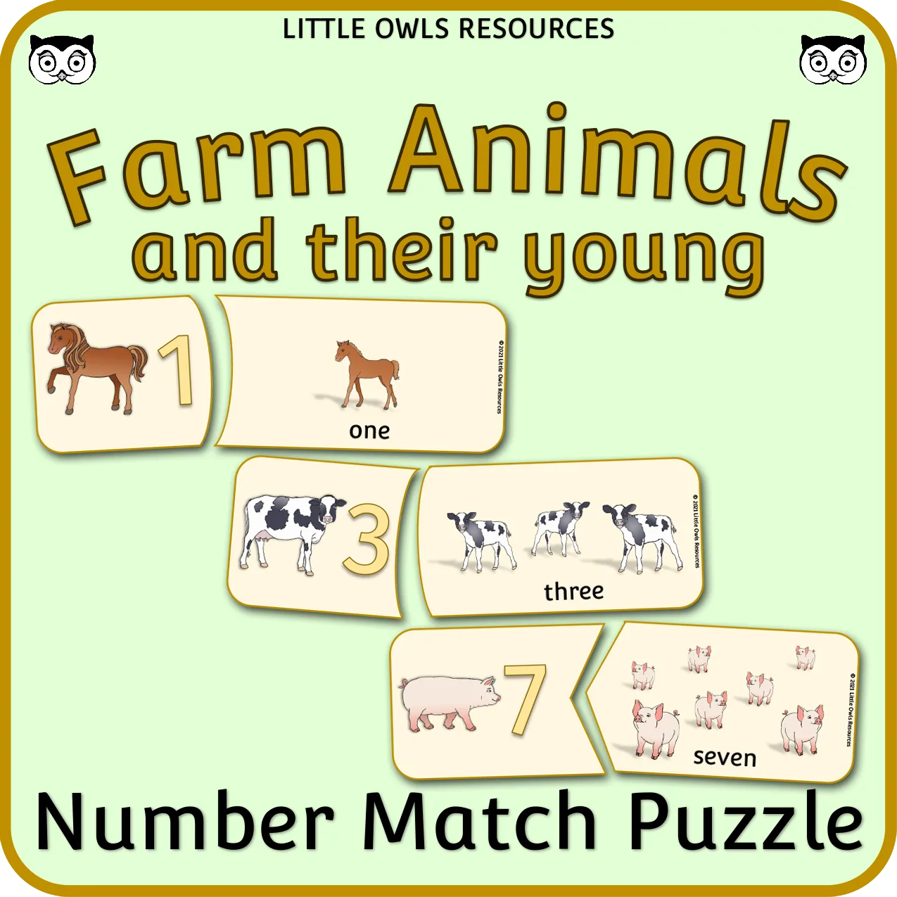 Farm Young Counting Puzzle by Teach Simple