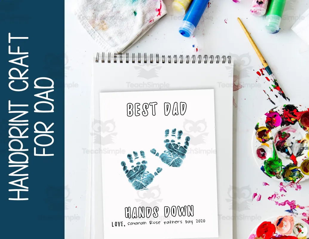 Father's Day Handprint Craft, Best Dad Award, Take Home Card for Dad ...