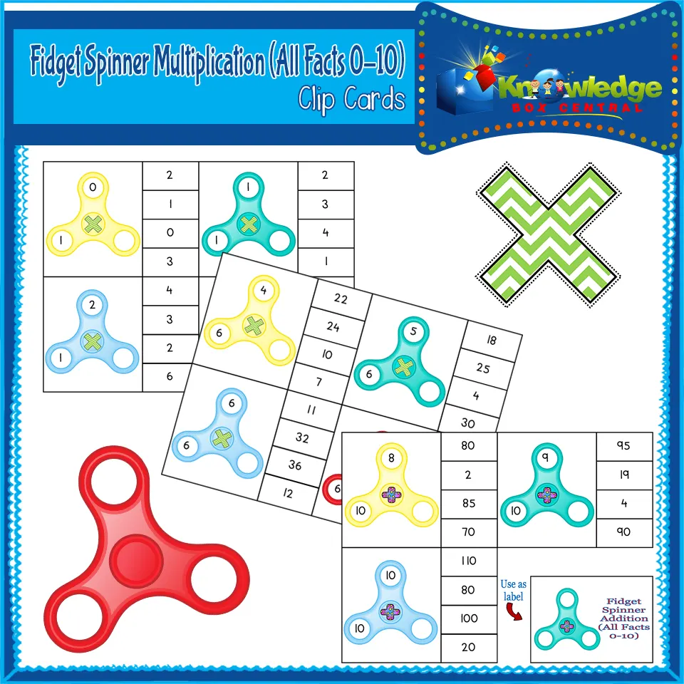 Fidget Spinner Multiplication (All Facts 1 - 10) - EBOOK by Teach Simple