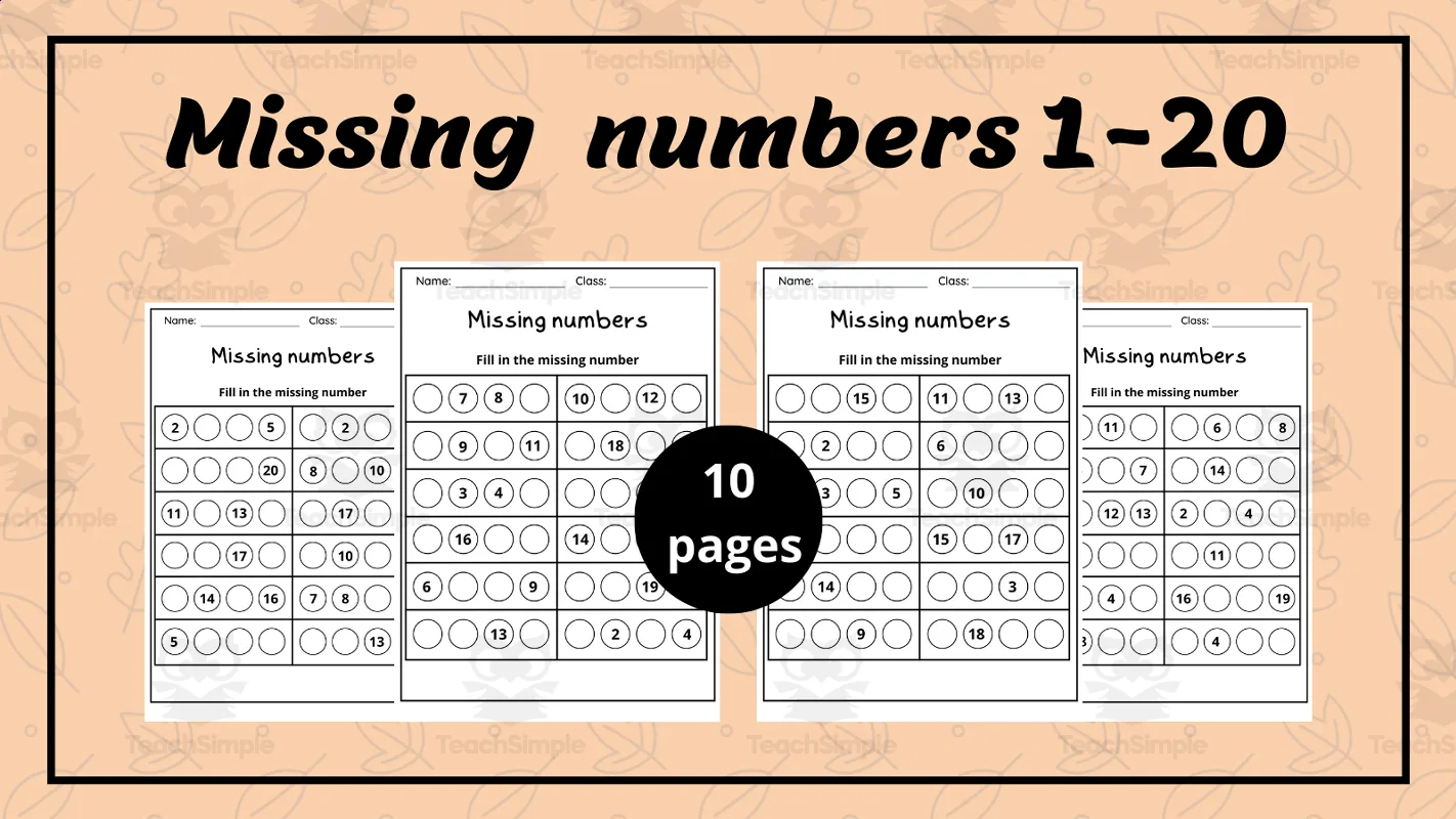 fill in the missing numbers 1-20- missing numbers 1-20 games by Teach ...