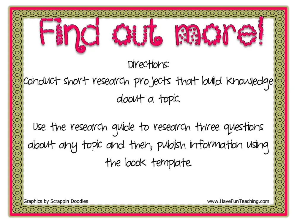 Find Out More Research Project Writing Activity by Teach Simple