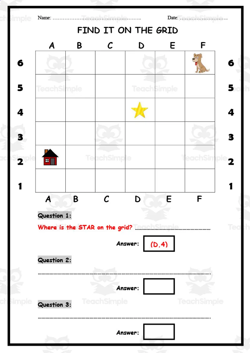 Finding Coordinates on a Grid by Teach Simple