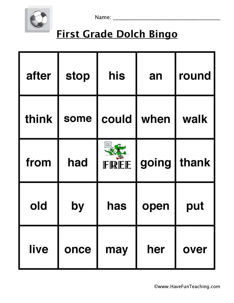 First Grade Sight Words Bingo by Teach Simple