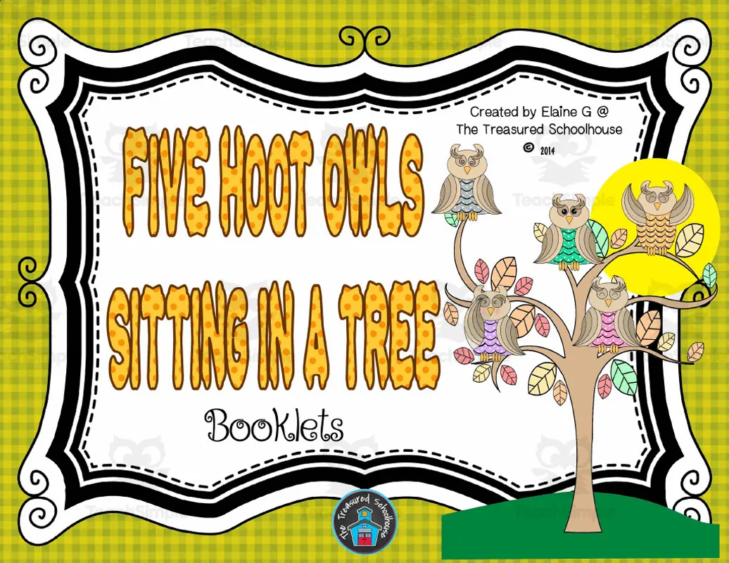 "Five Hoot Owls Sitting in A Tree" Booklet by Teach Simple