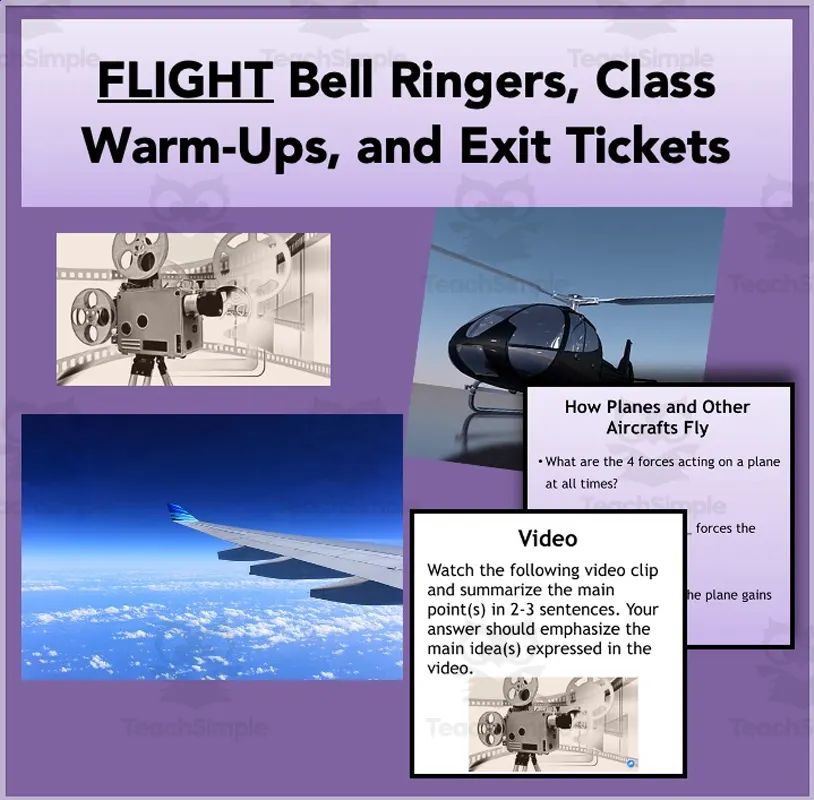 Flight - Bell Ringers, Class Warm-Ups, and Exit Tickets by Teach Simple