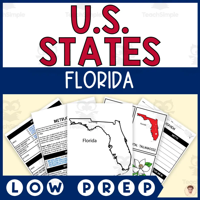 Florida State Unit Study (Capital, Bird, Flower, Flag, Animal) by Teach ...